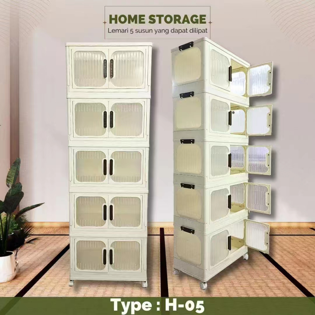 Jual CONTAINER BOX LIPAT LEMARI SUSUN PLASTIK BERODA | Shopee Indonesia