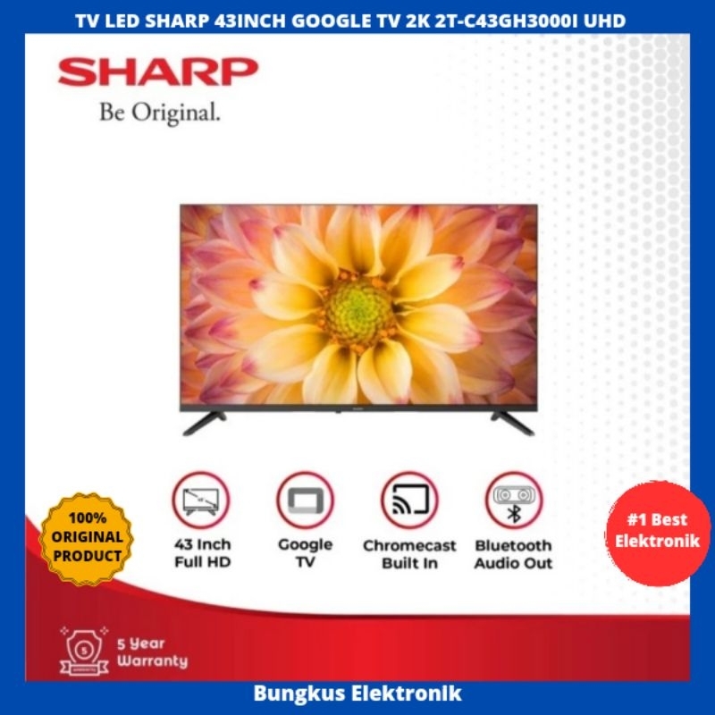 Jual TV LED SHARP 43INCH GOOGLE TV 2K UHD 2T-C43GH3000I TV SHARP 43 ...