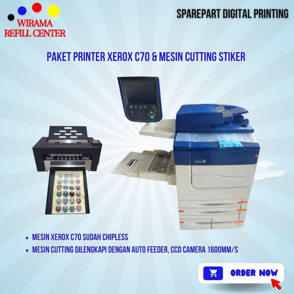 Jual Paket Printer Xerox C70 & Mesin Cutting Stiker Auto Feeder CCD ...