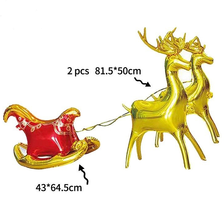 Jual 4D Balon Natal Balon Rusa Kereta Salju 4D Besar Dekorasi Natal ...