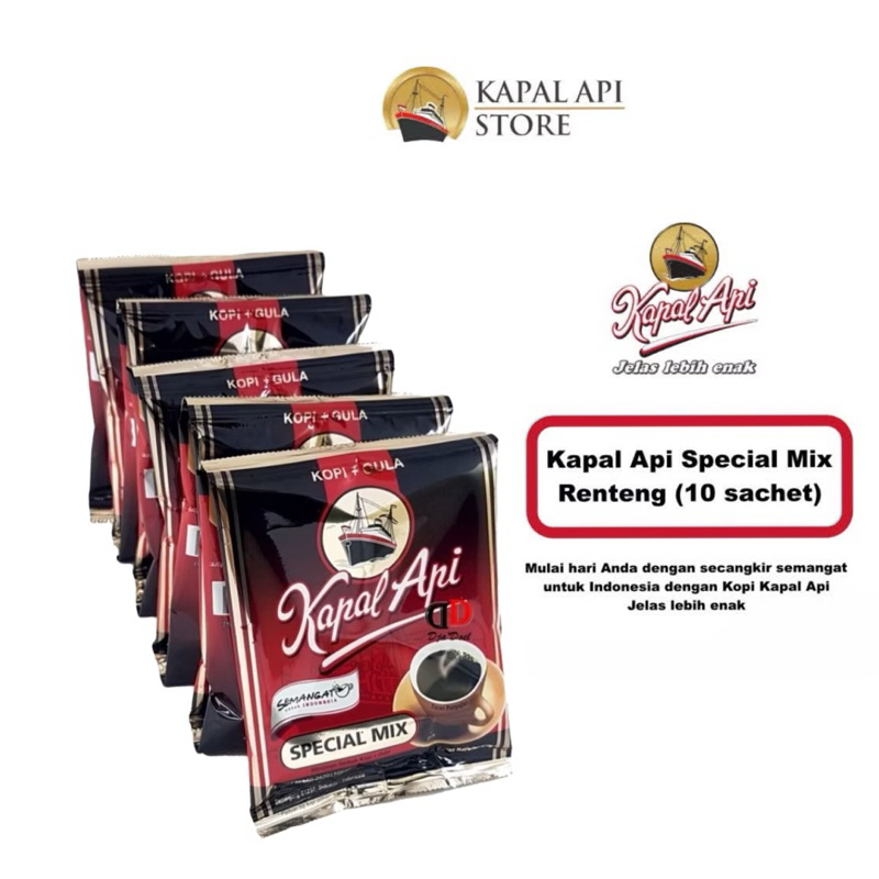 Jual kopi kapal api special mix renceng 10 shaset (@25g) | Shopee Indonesia