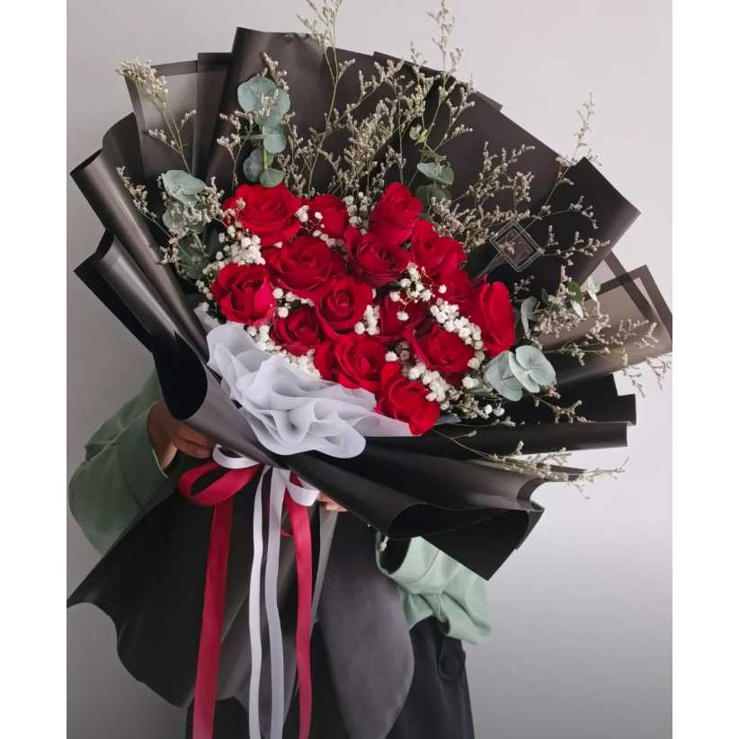 Jual HER.FLORIST Fresh Flower 15 Stem / 20PCS Rose Bouquet / BUKET ...