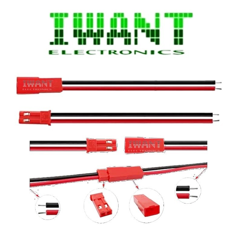 Jual KONEKTOR JST 2PIN JST 2P MALE FEMALE + KABEL 10CM BATTERY BATERAI ...