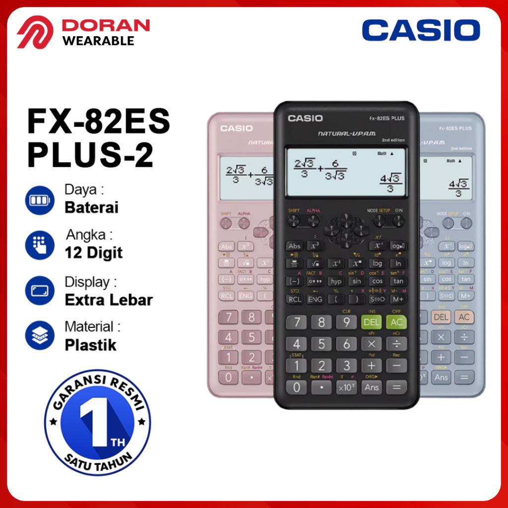 Jual CASIO Kalkulator Casio FX-82ESPLUS-2 | Casio FX 82ES PLUS-2 Calculator Scientific - Garansi ...