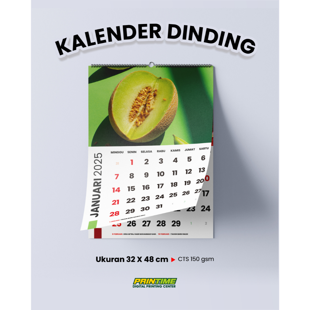 Jual KALENDER DINDING SATUAN | Bahan Bagus | PRINTIME | MURAH | A3 ...