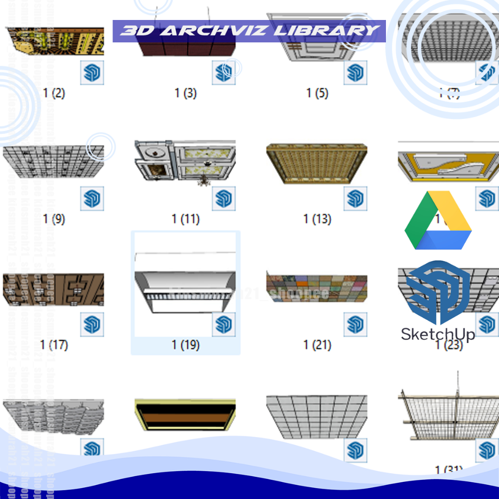 Jual 70 Ceiling Sketchup Model Asset Library | Shopee Indonesia