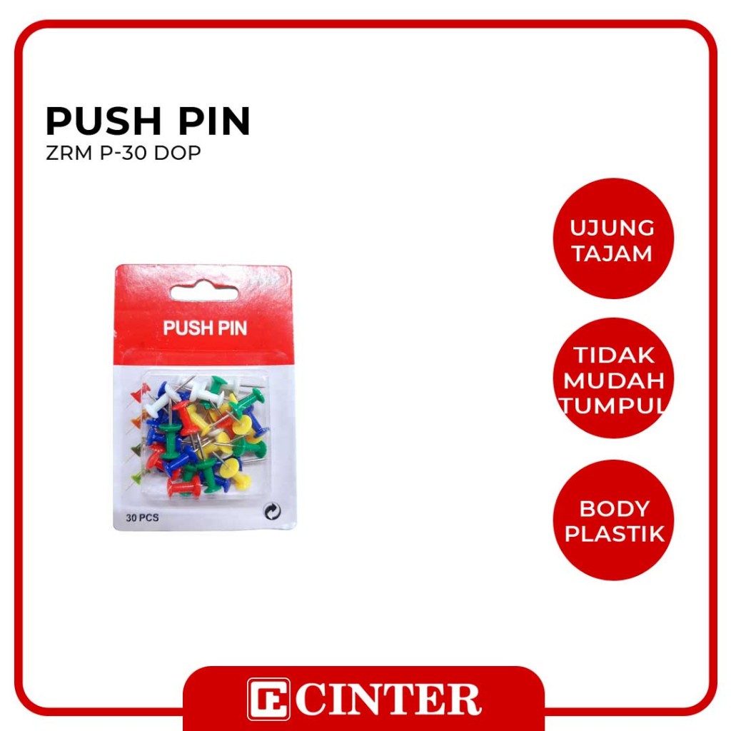 Jual ZRM - PUSH PIN / PAKU MADING / PAKU STYROFOAM P-30 WARNA ISI 30 ...