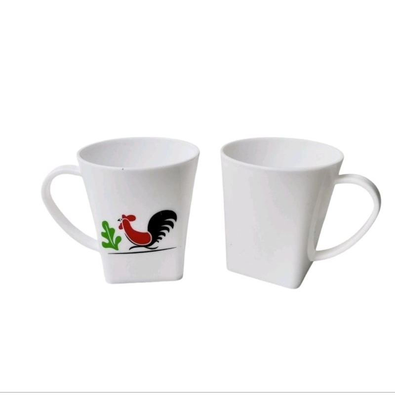 Jual gelas cangkir ayam kopi lemony 7307 gelas ayam putih motif ayam ...