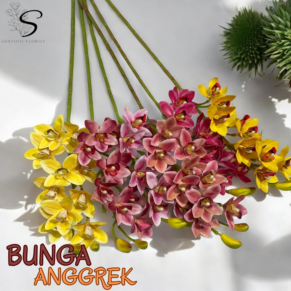 Jual Bunga Anggrek Cymbidium Orchid Jumbo 10 Cabang Latex Bunga ...