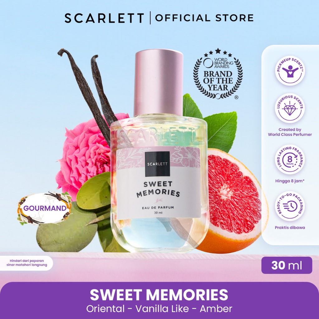 Jual Scarlett Whitening Eau De Parfum Sweet Memories 30ml - EDP Parfum ...