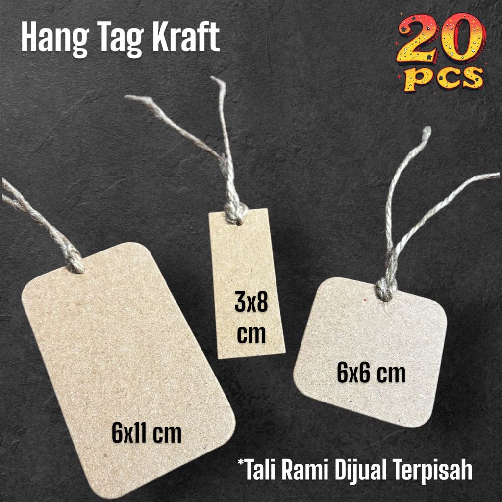 Jual (20pc) Hang tag polos bahan kratf kartu ucapan polos | Shopee ...