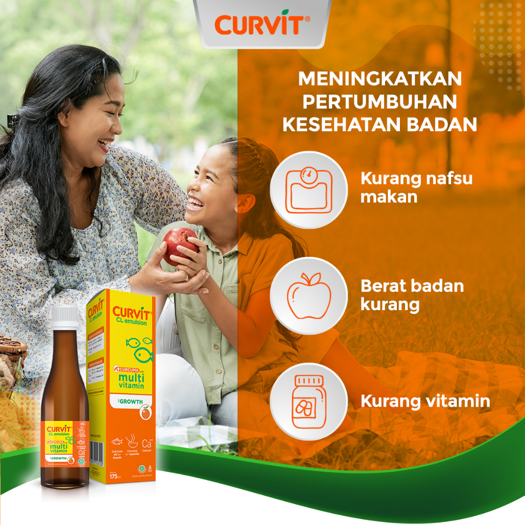 Jual Curvit CL Emulsion Syrup Multivitamin dan Suplemen Nafsu Makan 175 ...