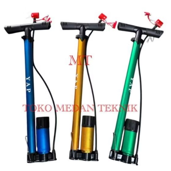 Jual POMPA TABUNG BAN SEPEDA/MOBIL/MOTOR + METERAN WARNA WARNI YAP ...