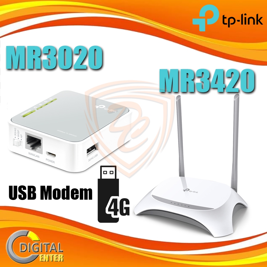 Jual TP-Link MR3020 Portable / MR3420 3G/4G Wireless N Router Modem USB ...