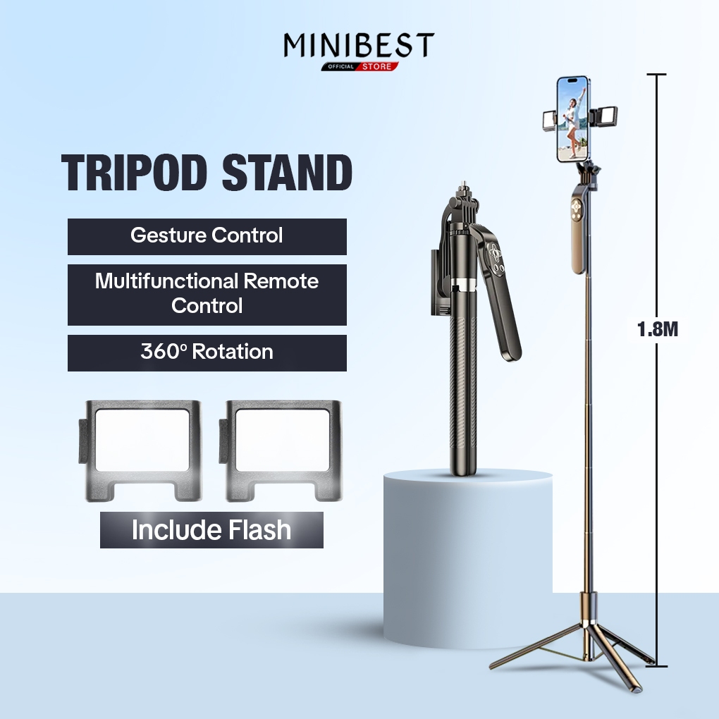 Jual Minibest MR18-SS Tongsis Tripod 180 cm Bluetooth Remote Self Stick ...