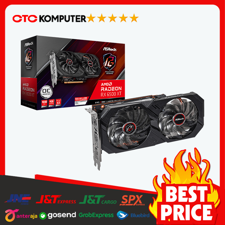 Jual VGA Card ASRock AMD Radeon RX 6500 XT Phantom Gaming D 4GB OC ...