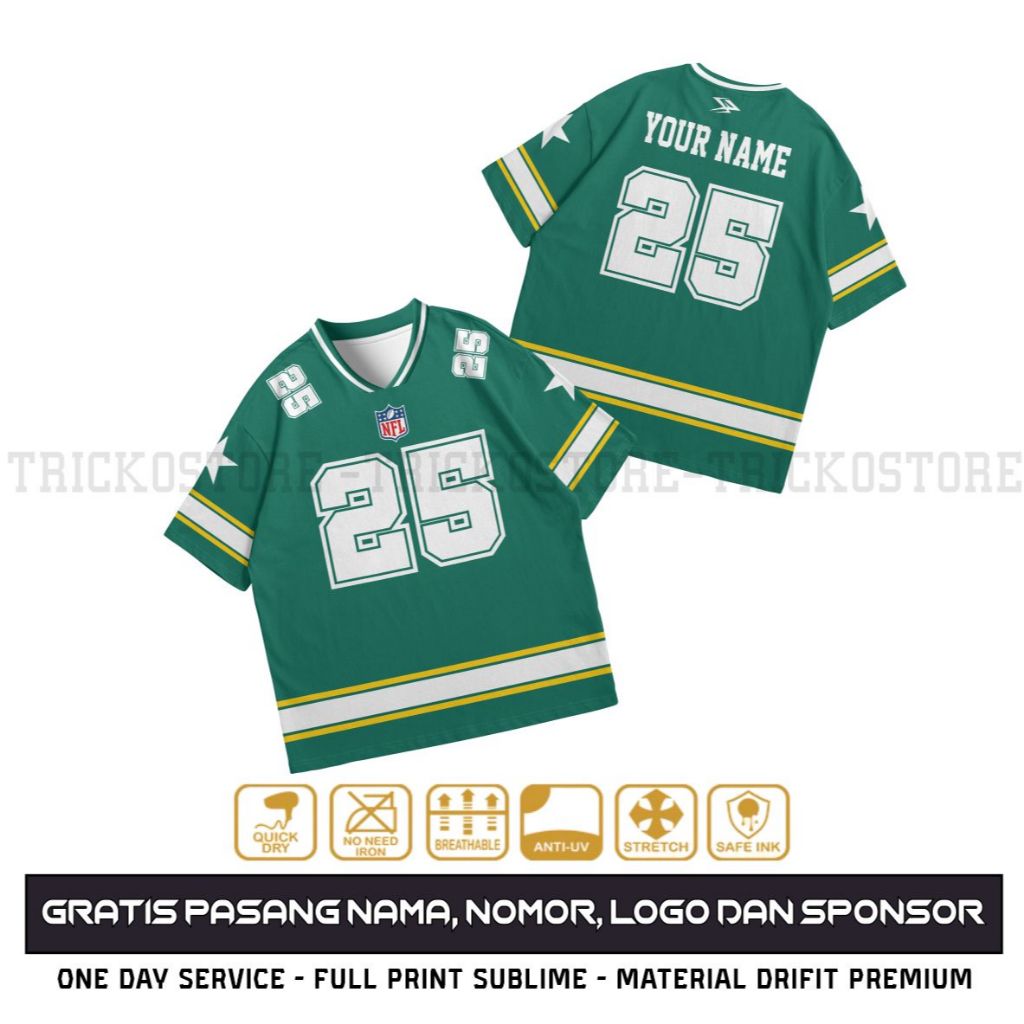 Jual JERSEY OVERSIZE NFL GREEN GRATIS PASANG NAMA DAN NOMOR PUNGGUNG ...