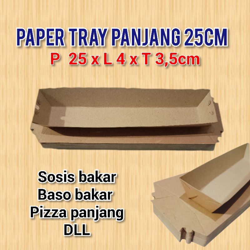 Jual paper tray/tempat wadah sosis bakar / baso bakar / kentang goreng ...