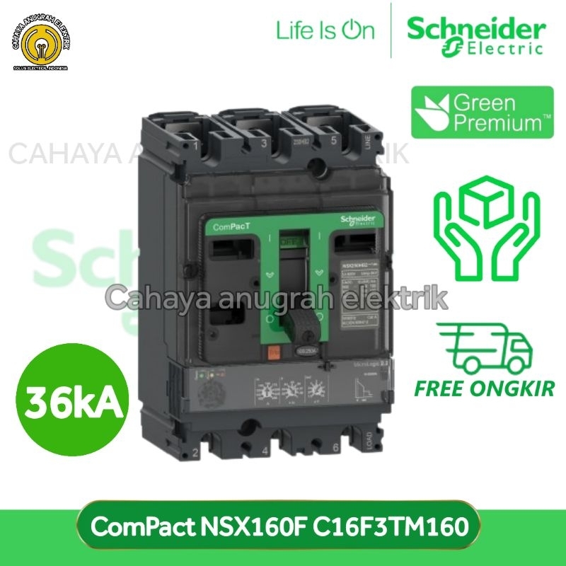 Jual MCCB Schneider NSX160F 36KA 160A 3P MCCB NSX 160A 3 Phase C16F3TM160 ORIGINAL | Shopee ...