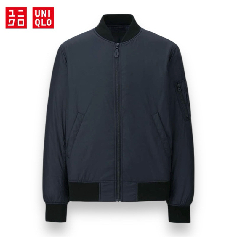 Jual jaket bomber uniqlo original ori blouson ma1 dark navy motor jacket biker touring pria ...