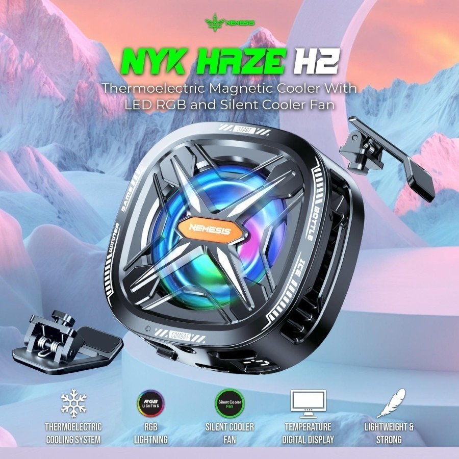 Jual NYK Coolingpad Fan Cooler HP Gaming Magnetic with Bracket h2 Haze ...