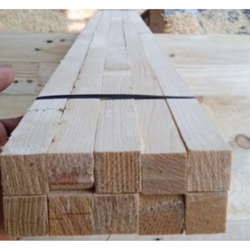 Jual LIST KAYU RENG STIK BALOK KASO UKURAN 3X3 PANJANG 1METER PAKET ISI ...