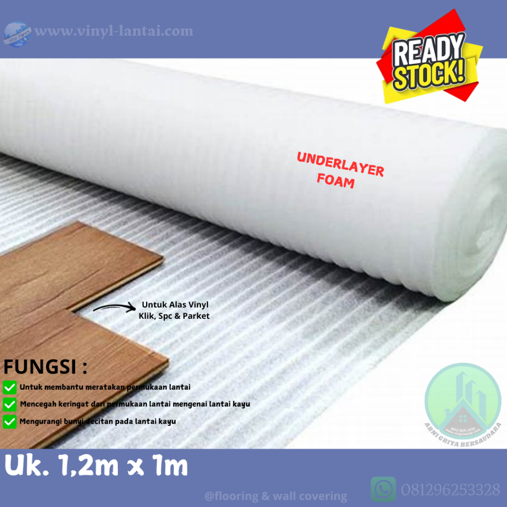 Jual Busa / Underlayer / PE FOAM untuk Pasang Lantai Vinyl & SPC Flooring / 1,2m x 1m tebal 2mm ...