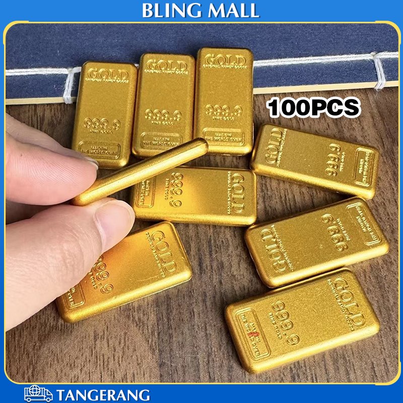 Jual 100PCS Emas Batangan Mainan Kecil 1,3*0,6cm Mainan Emas Batangan ...