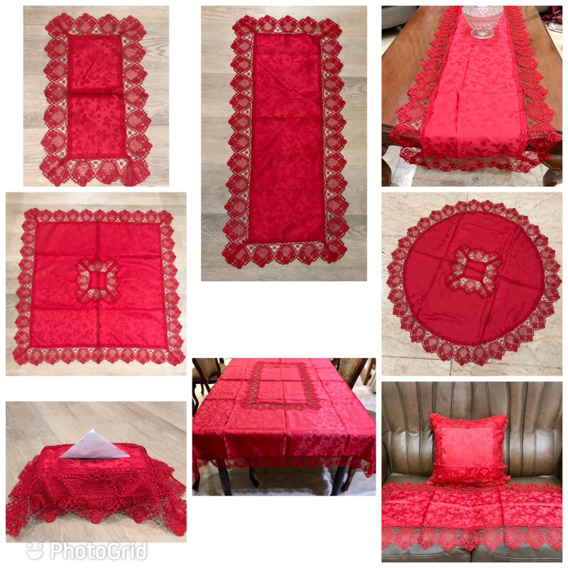 Jual Taplak meja tamu / table runner/ taplak meja kecil / taplak bulat ...