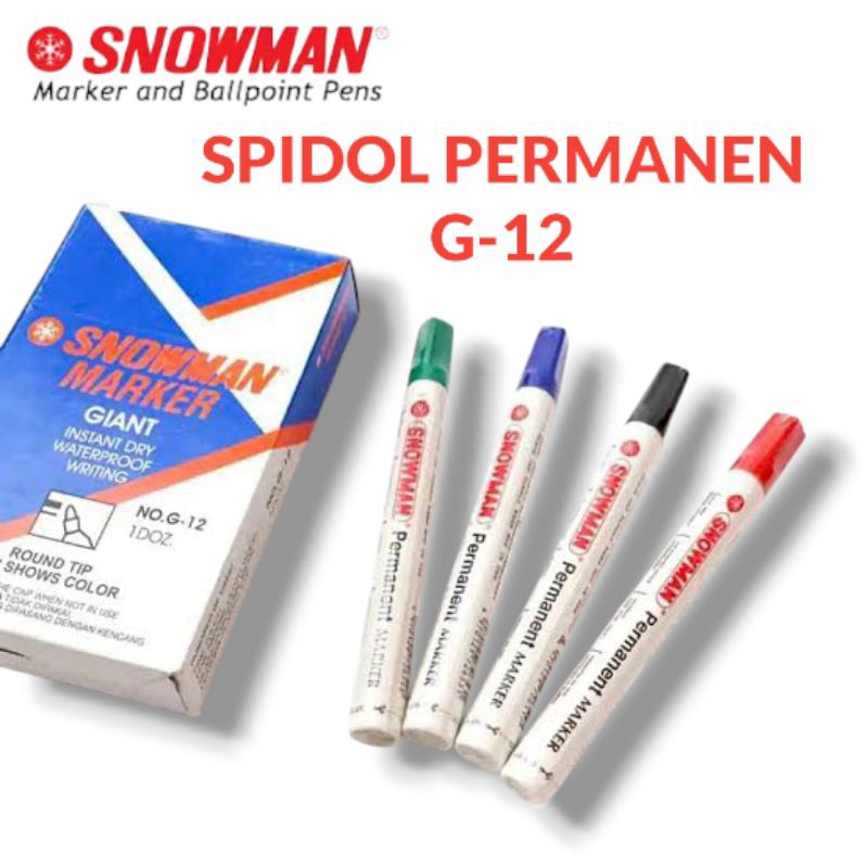 Jual SPIDOL SNOWMAN PERMANEN G-12 ORI (PCS) | Shopee Indonesia