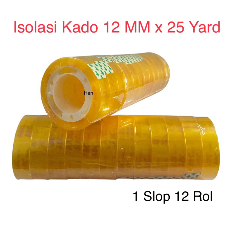 Jual Isolasi mini | Isolasi Kado kecil 12mm x 25 Y | Selotip Bening isi ...