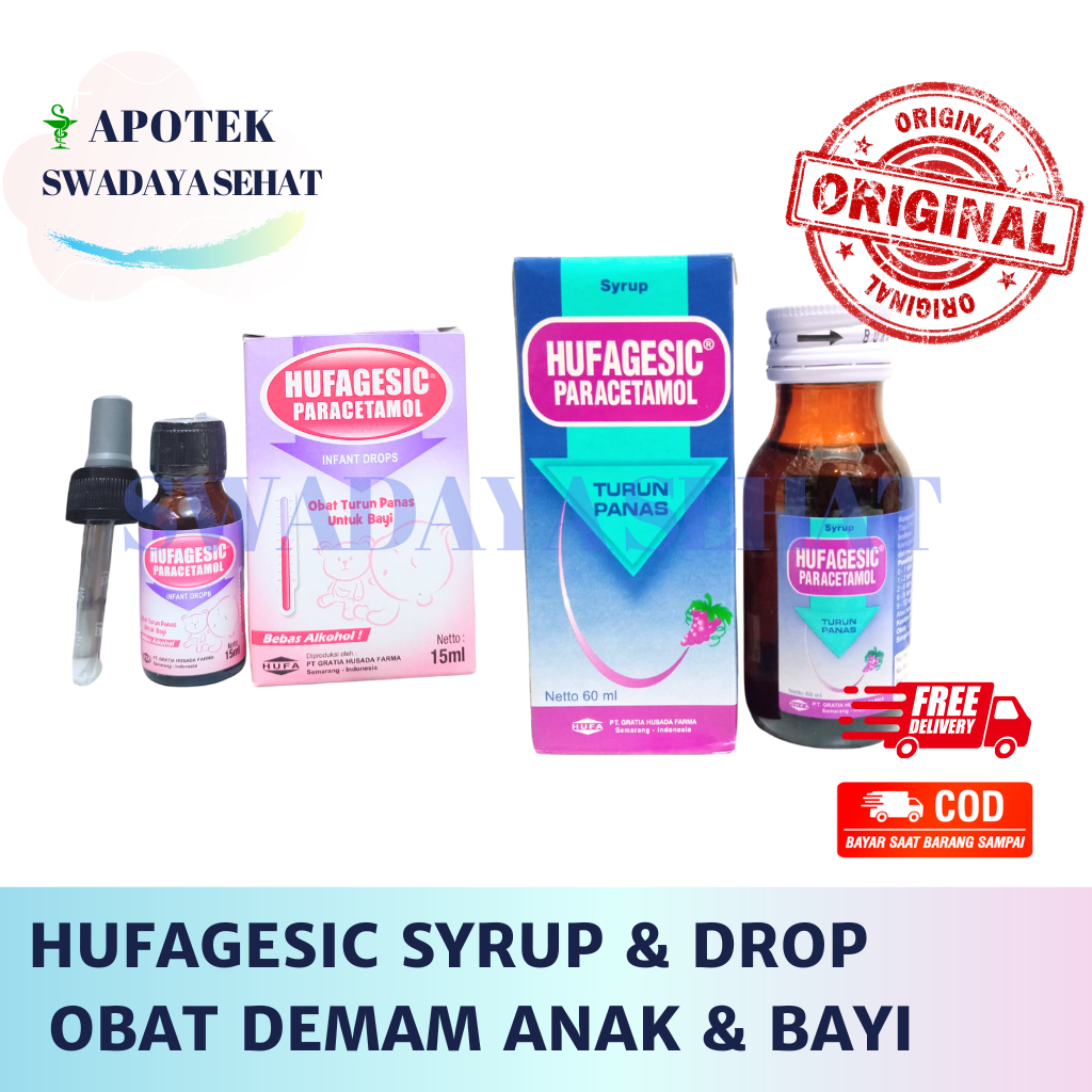 Jual HUFAGESIC SYRUP 60 ML DROP 15 ML Bayi dan Anak - Penurun Panas ...