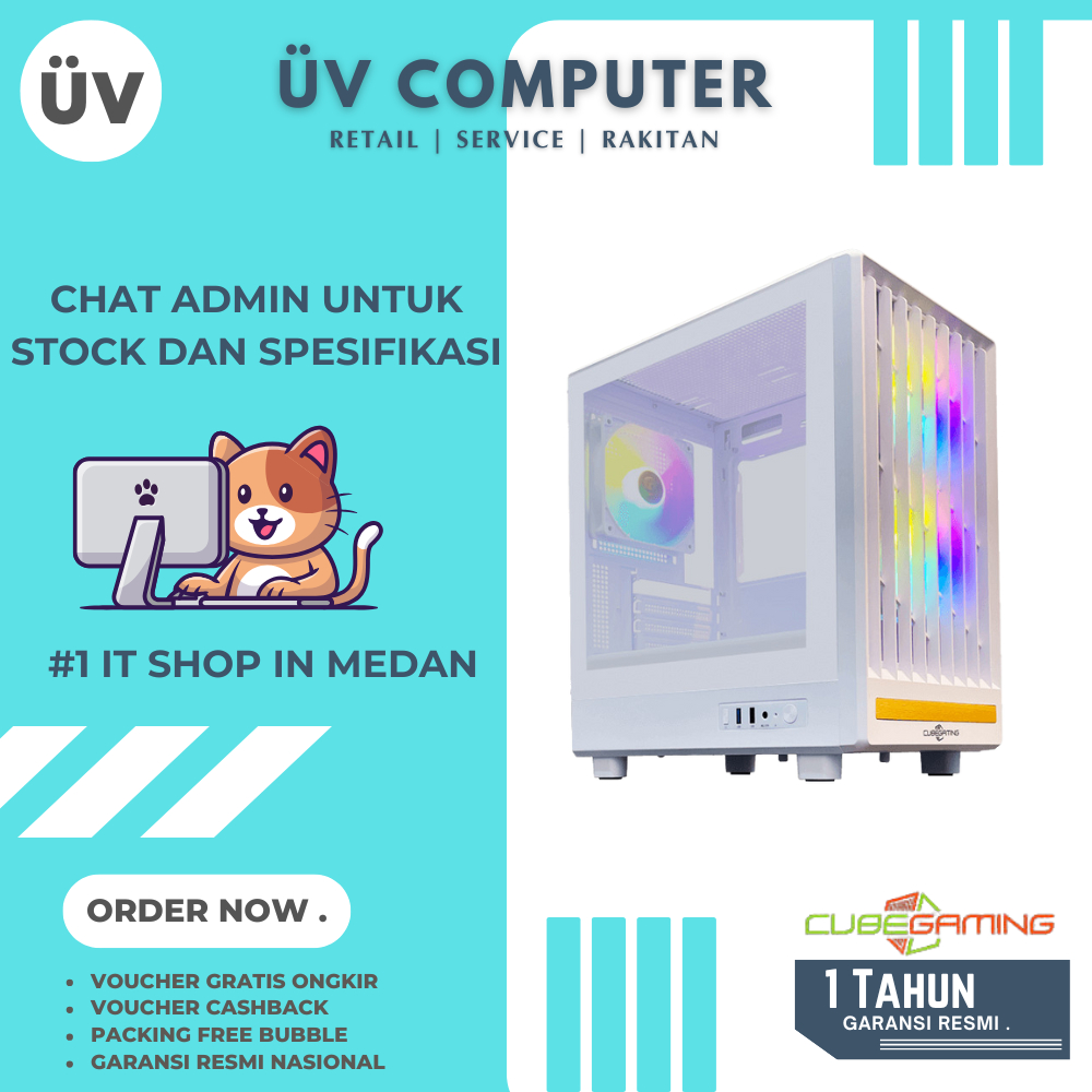 Jual Casing PC Komputer CubeGaming Cube Gaming NEOZ | Mid Tower | Micro M-ATX Case | 3 Fan RGB ...