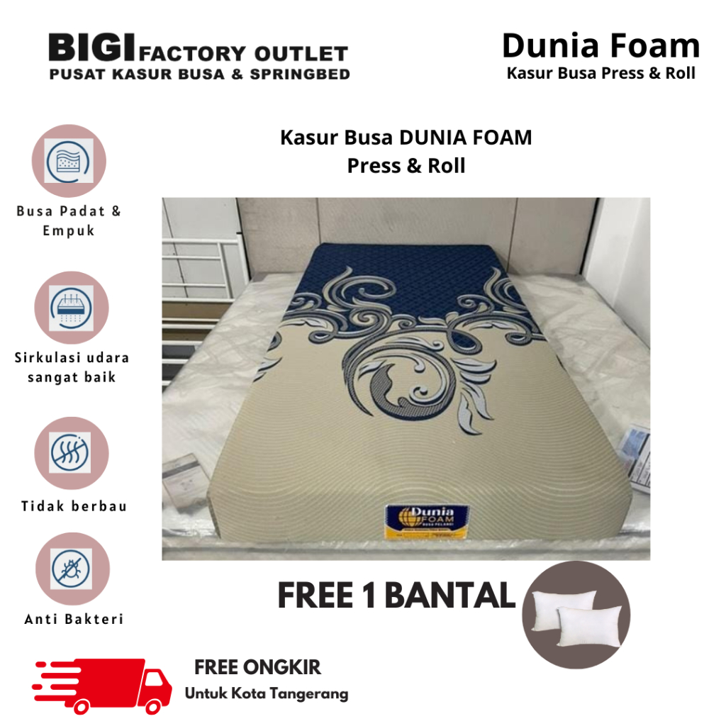 Jual Kasur Busa Premium Dunia Foam Press & Roll TEBAL 20 - QUILTING ...