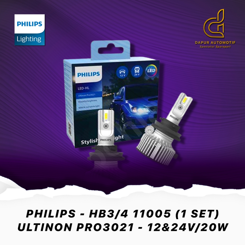 Jual Lampu Motor Mobil Philips LED HB3/4 11005 12&24V-20W Ultinon Pro ...