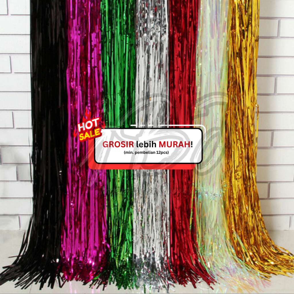 Jual TIRAI FOIL Ulang Tahun Metalik / Rumbai / Backdrop / Banner (1*2m ...