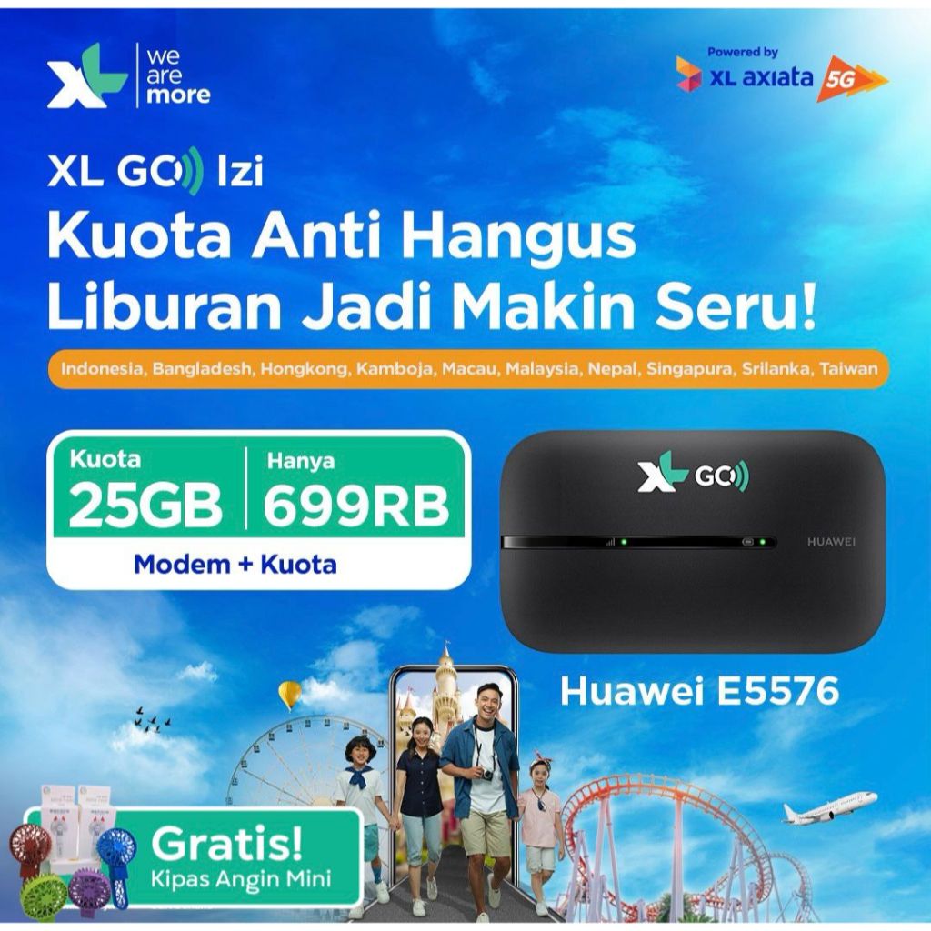 Jual Mifi Router HUAWEI E5576 Speed 4G LTE Bundling XL GO IZI 25GB ...