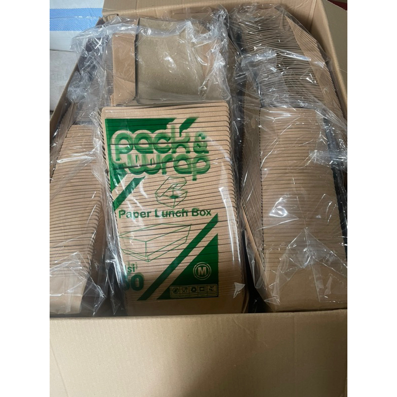 Jual PAPER LUNCH BOX isi 600 500 PAPERBOX CATERING tempat makanan ...