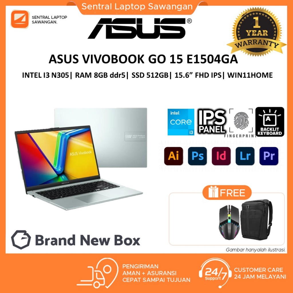 Jual ASUS VIVOBOOK GO 15 E1504GA INTEL I3 N305 8GB DDR5 512GB 15.6 FHD ...