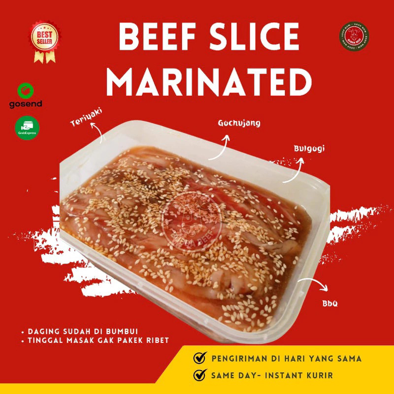 Jual Marinasi Beef Slice Premium 500g | Beef Slice Marinated | Daging ...