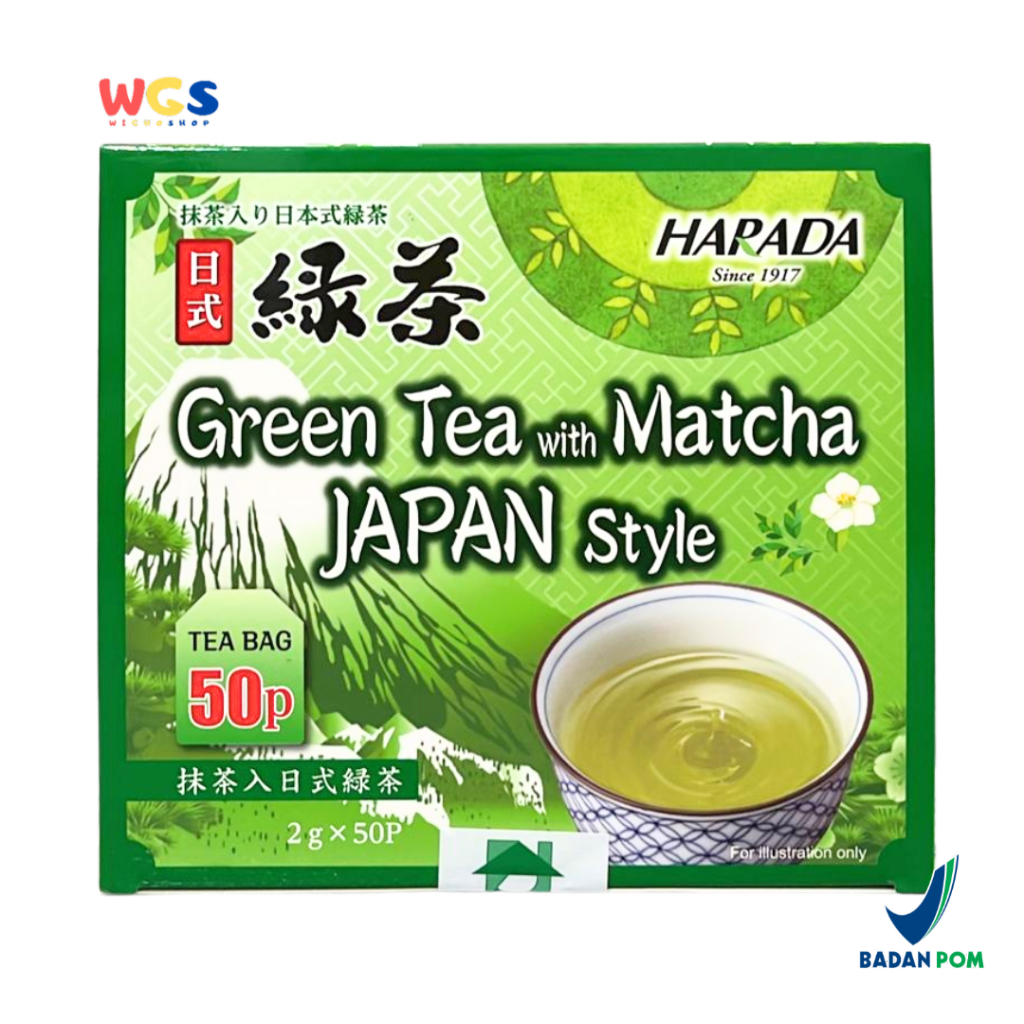 Jual HARADA Green Tea With Matcha Japan Style 2g x 50 Tea Bags | Shopee ...