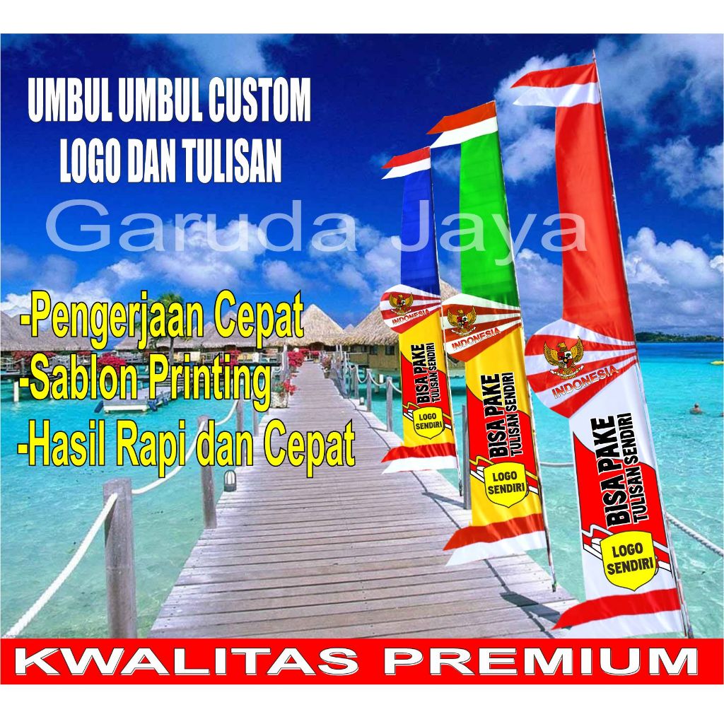 Jual umbul umbul custom logo dan tulisan sablon printing | Shopee Indonesia