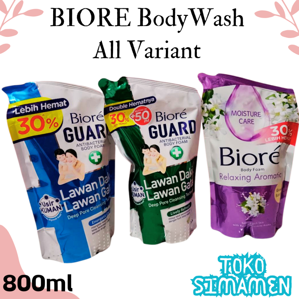 Jual biore guard sabun mandi cair 800ml antibakterial body foam ...