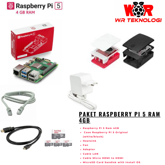Jual Raspberry Pi 5 RAM 4GB PAKET LENGKAP SIAP PAKAI | Shopee Indonesia