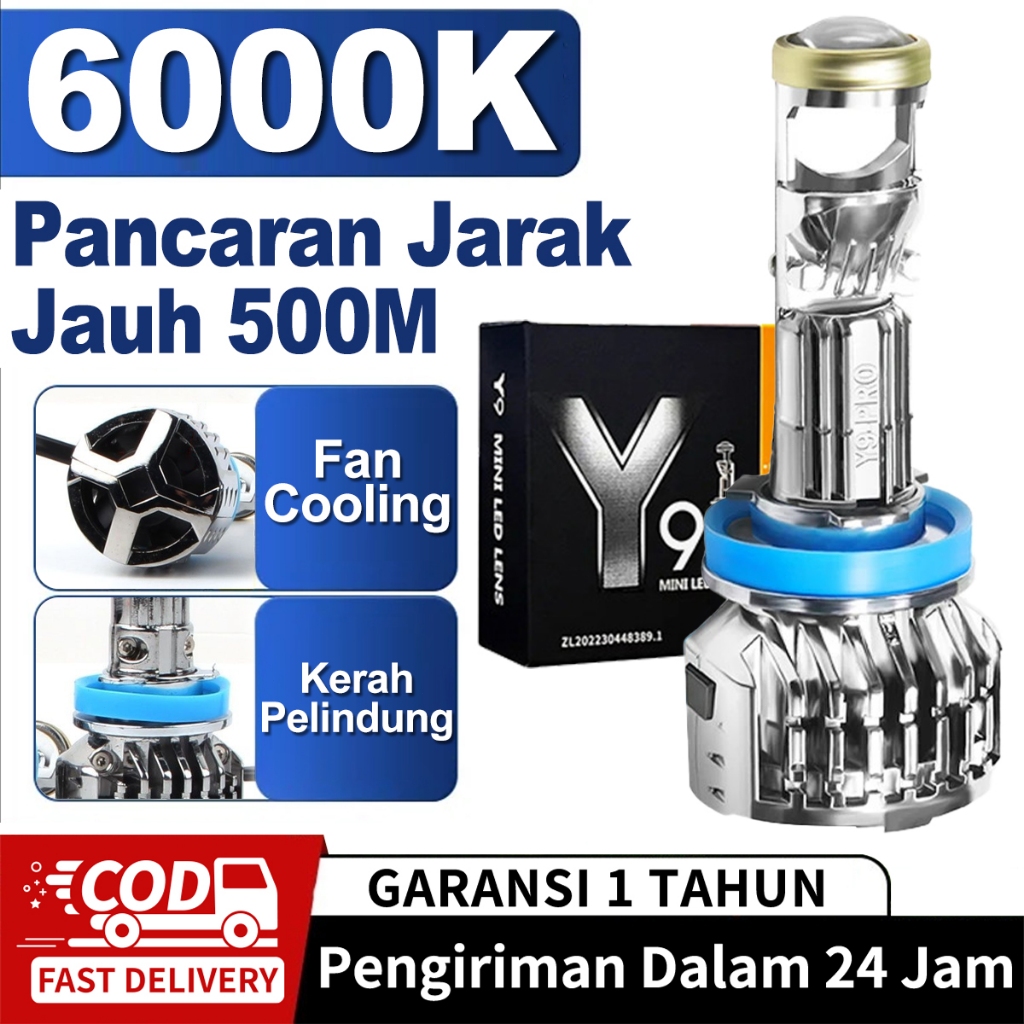 Jual Ready ya,cod Sepasang 2PCS Y9 PRO Lampu Led Mobil Y7 H4 Lampu Led ...