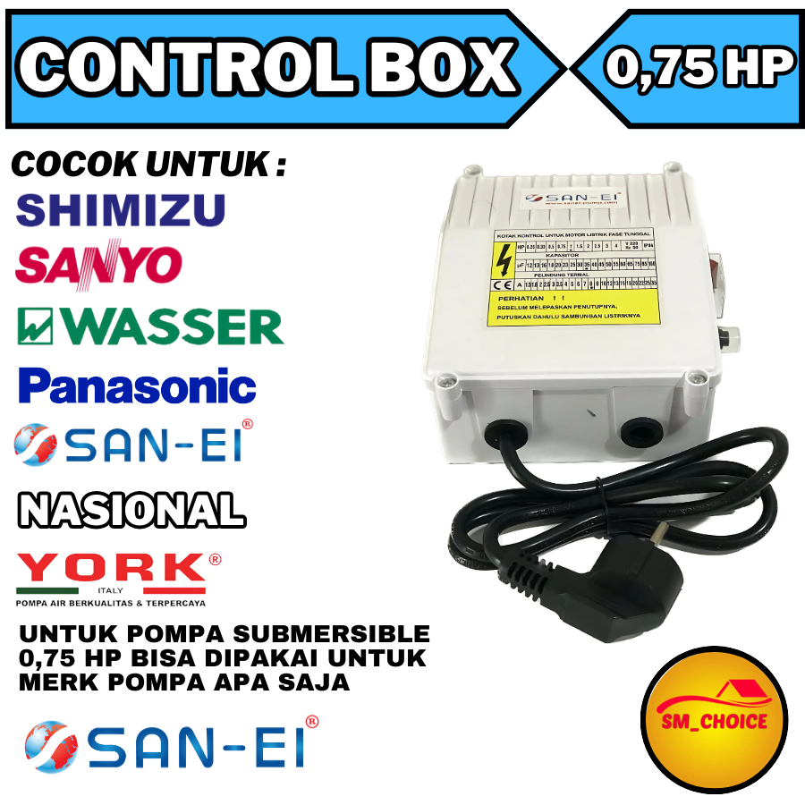Jual SAN EI CONTROL BOX 0,75HP CONTROL BOX POMPA SUBMERSIBLE UNVIERSAL ...
