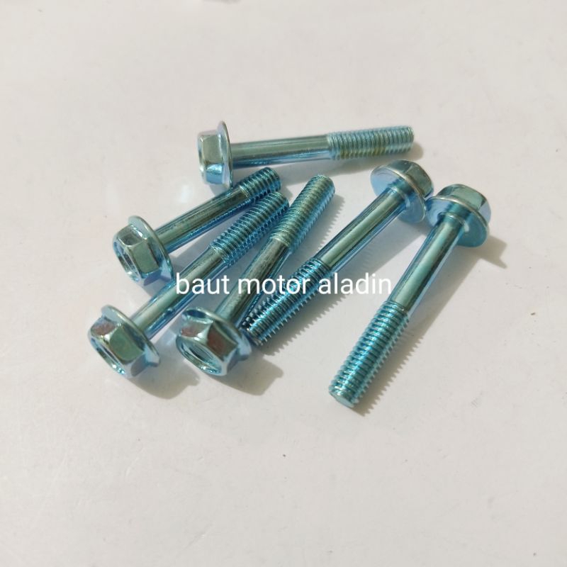Jual Baut Topi/Flange Bolt 10/M6x40mm Kunci 10 (5 pcs) | Shopee Indonesia