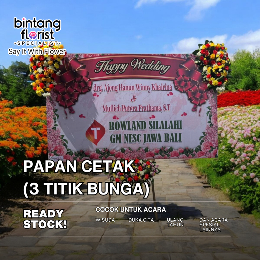 Jual Bintang Florist - Karangan Bunga Papan Cetak Banner 3 Titik Bunga ...