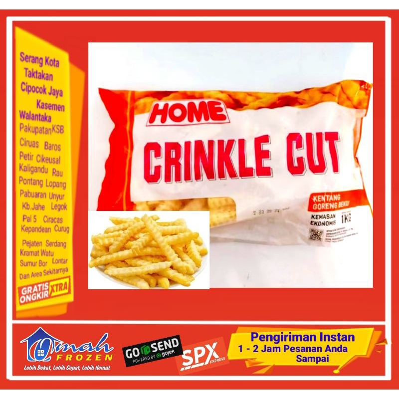 Jual Kentang HOME Crinkle cut 1Kg, Kentang Beku, Frozen Serang | Shopee ...