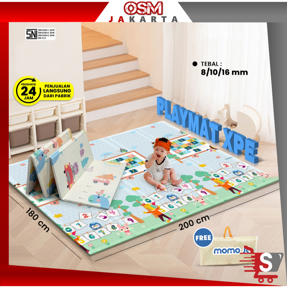 Jual OSM JKT 6503 Playmat Matras Bayi Momoje / Karpet Lipat Foldable ...